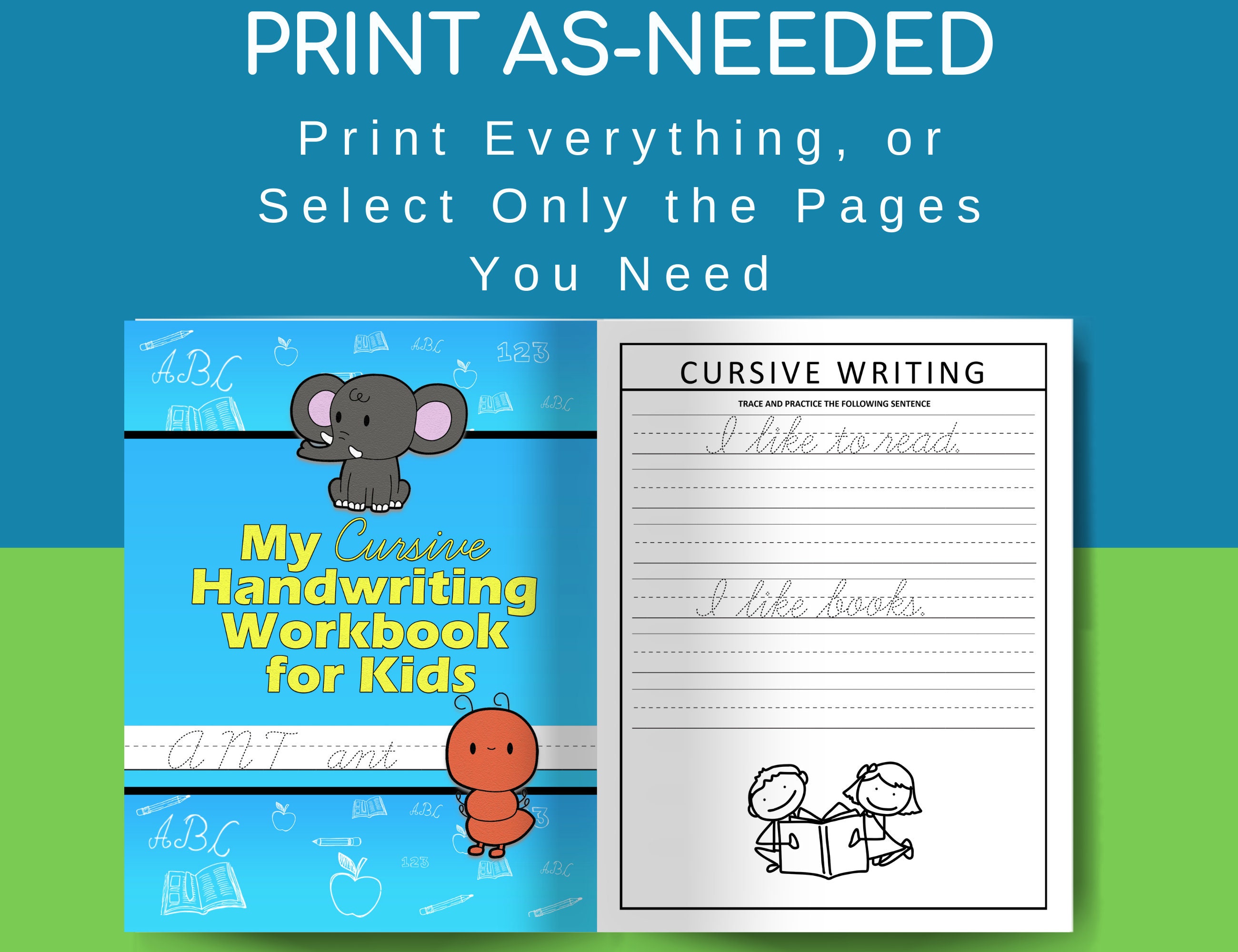 Cursive Tracing and Writing Practice Worksheets Alphabet A - Z Tracing ...