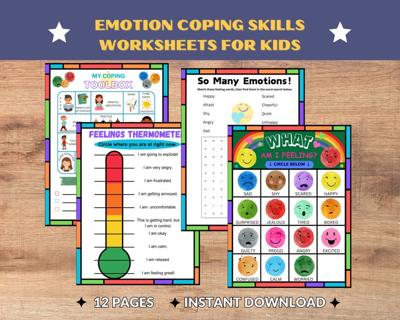 Kids' Emotions Worksheets Emotional Intelligence Self-control ...
