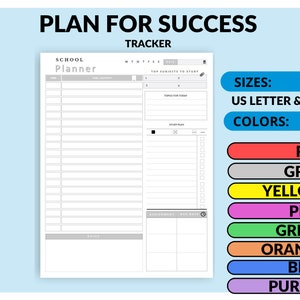 School Daily Planner Page | Printable Organizer for Students and ...