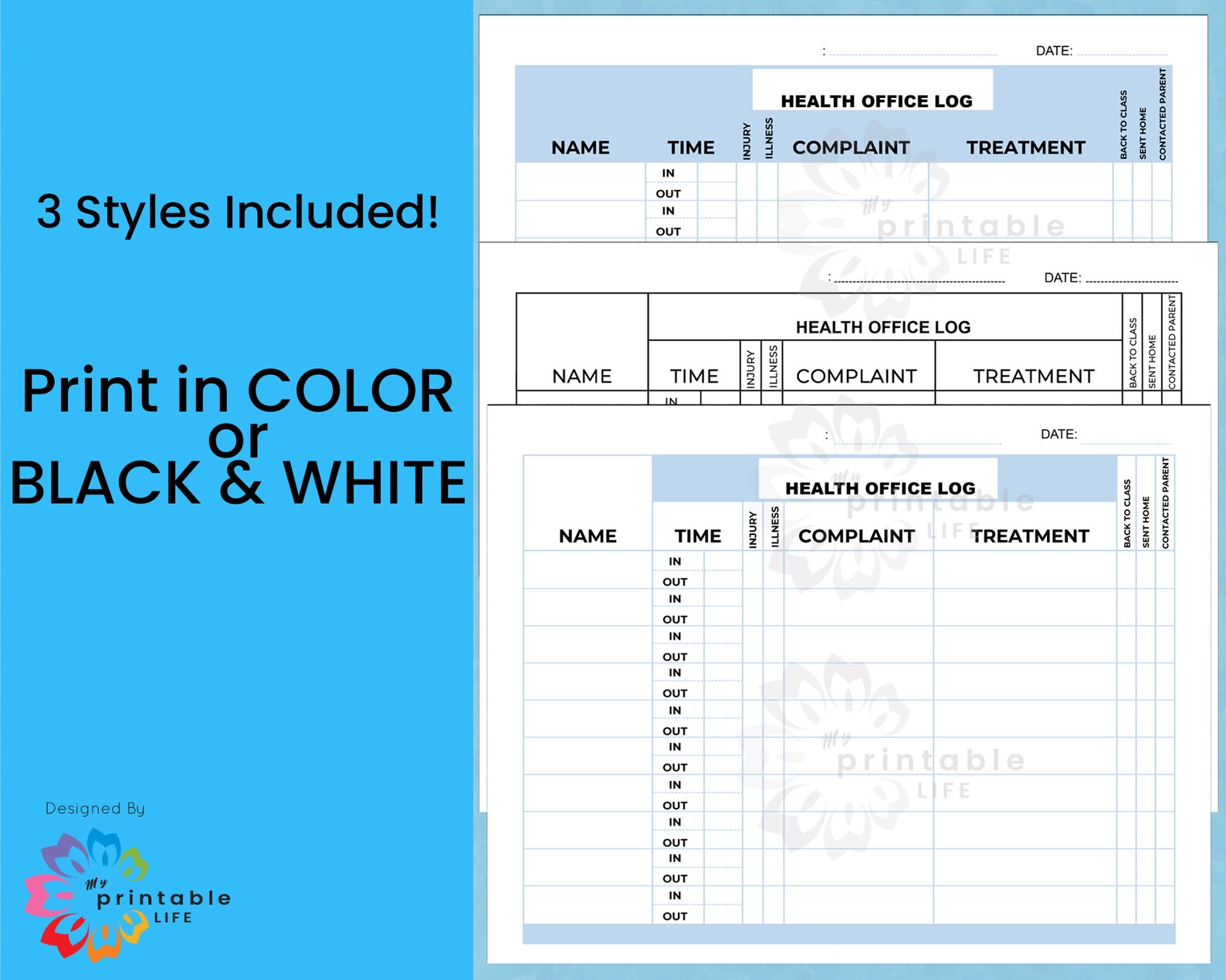 HEALTH OFFICE LOG, School Nurse Sign-in Sheet - Etsy