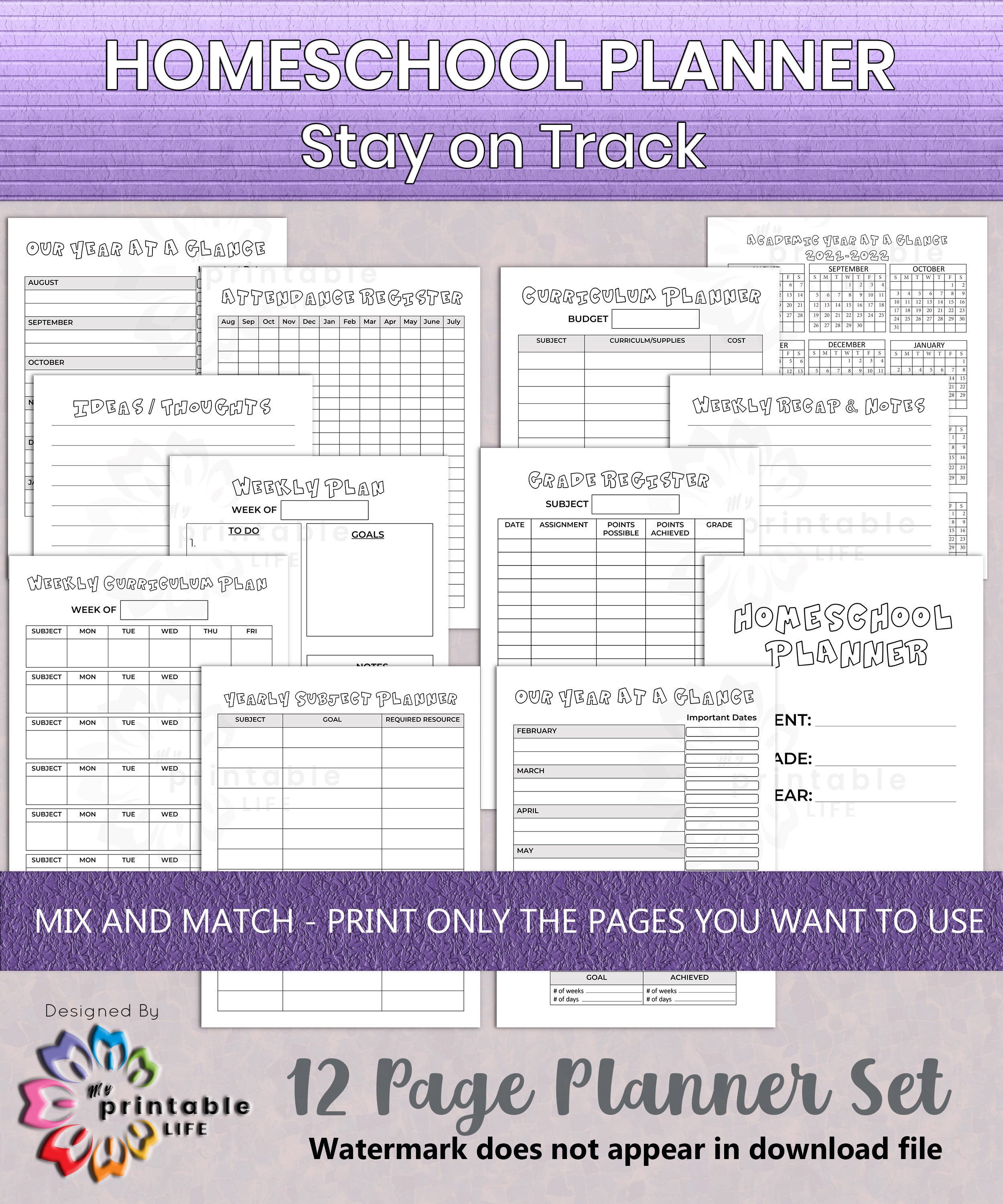 Homeschool Planner Printable, Homeschool Schedule, Homeschool Daily ...