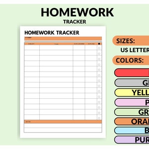 Homework Tracker Printable for Busy Students to Simplify Your Study ...