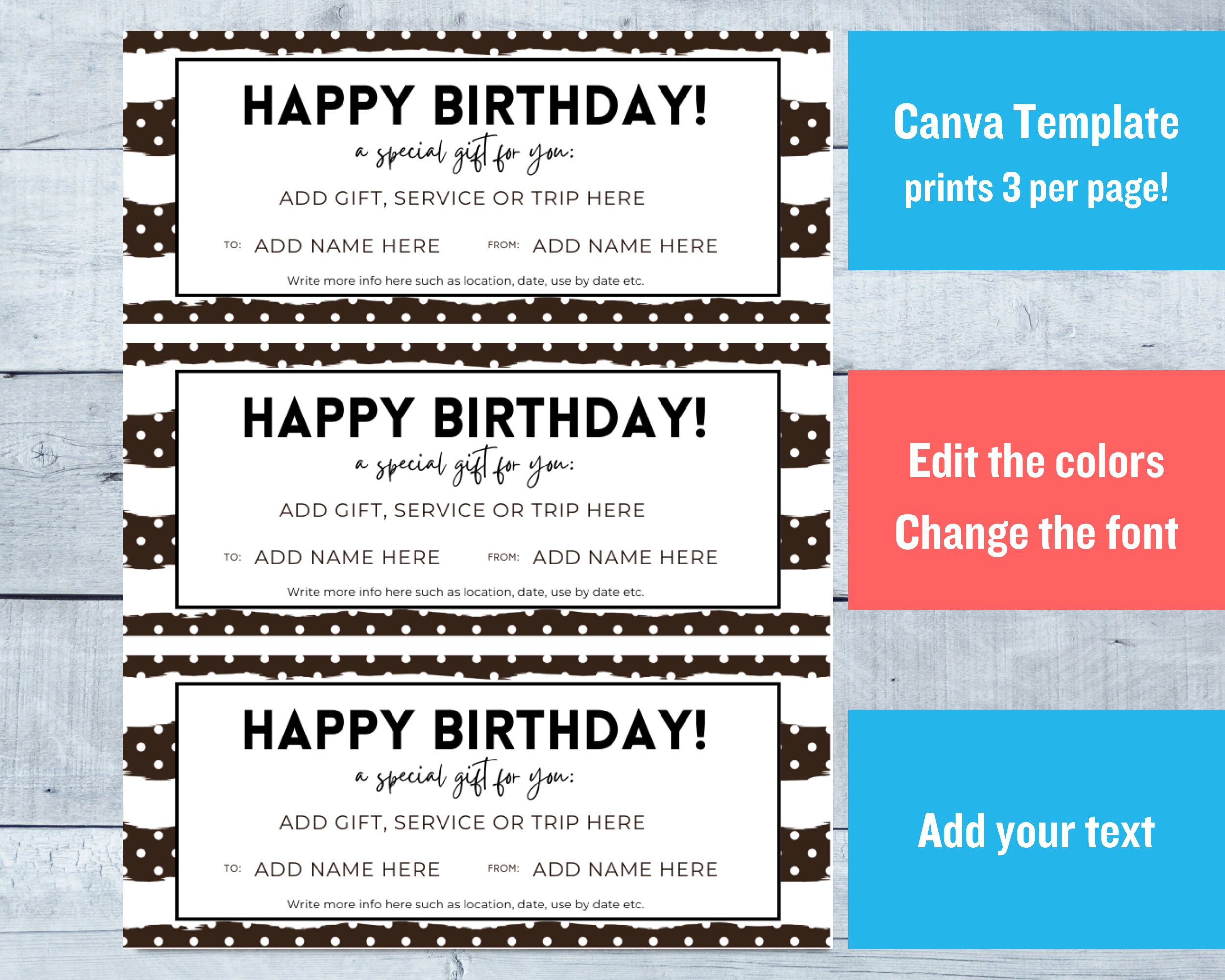 Custom Happy Birthday Certificate | Editable Template on Canva ...