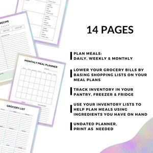 Printable Meal Planner | Daily, Weekly & Monthly Prep | Shopping List ...
