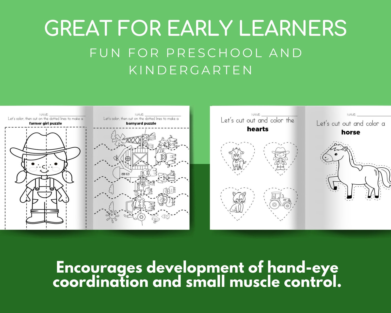 PRESCHOOL CUTTING PRACTICE Pages, Farm Theme Scissor Skills - Etsy