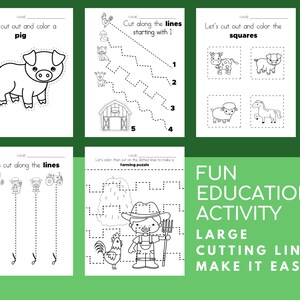 PRESCHOOL CUTTING PRACTICE Pages, Farm Theme Scissor Skills - Etsy