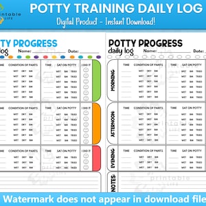 POTTY TRAINING Daily Log Printable Report Tracker - Etsy