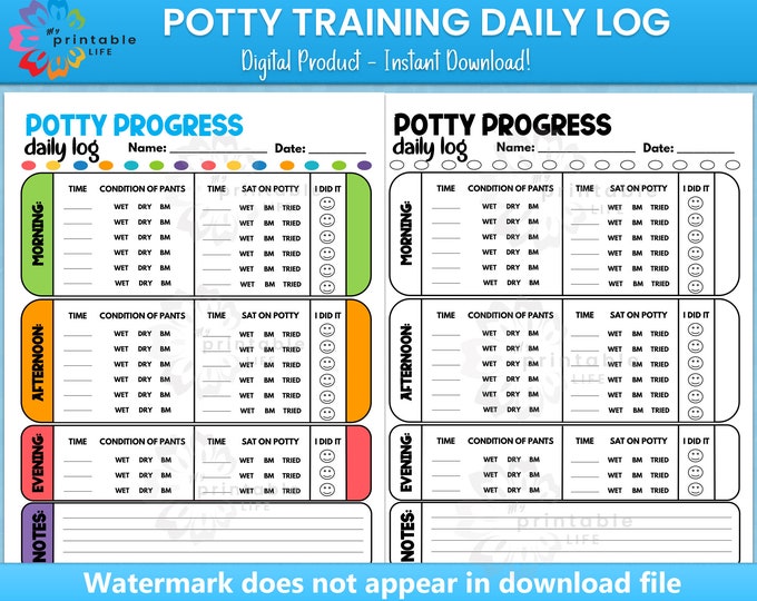 POTTY TRAINING Daily Log Printable Report Tracker - Etsy