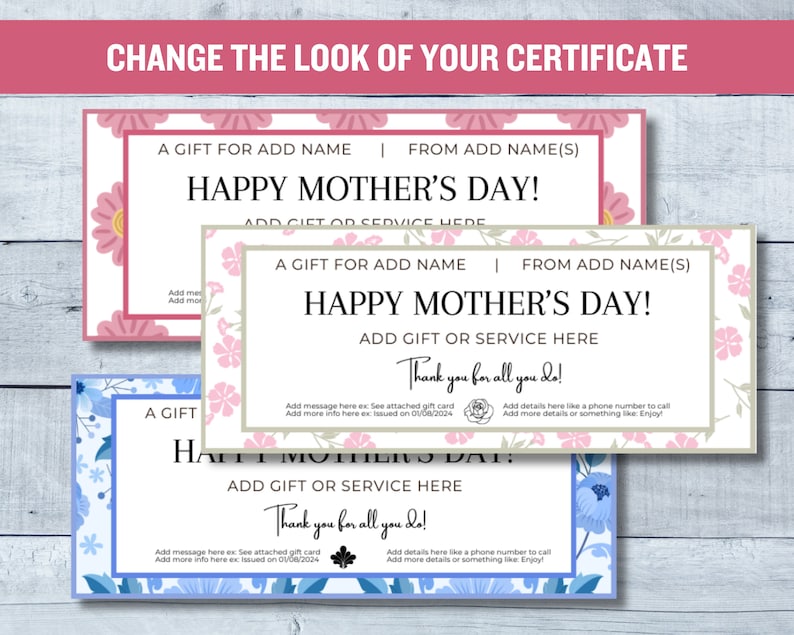 Mother's Day Certificate | Customizable Canva Template | Printable ...