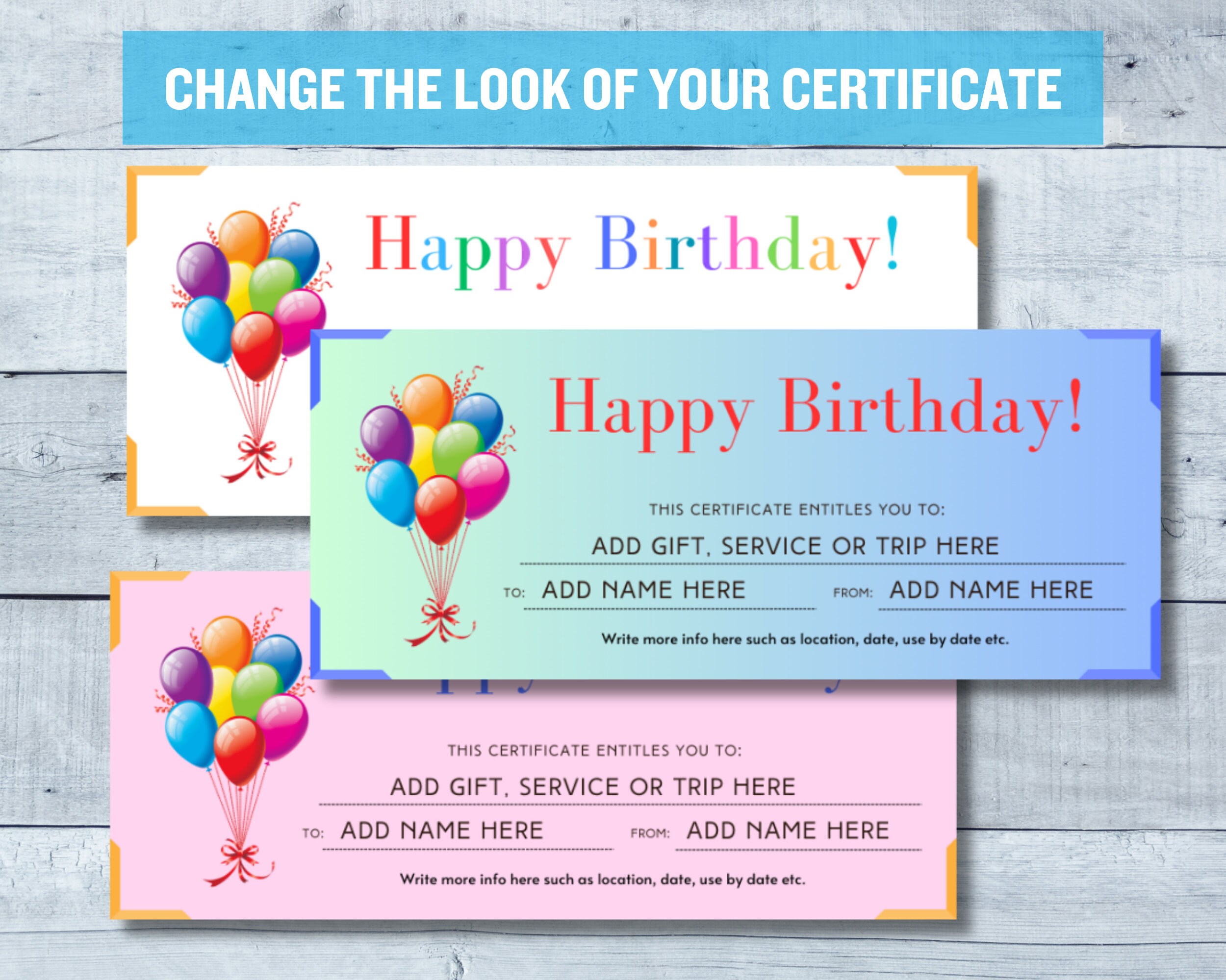 Happy Birthday Certificate | Customizable Canva Template | Instant ...