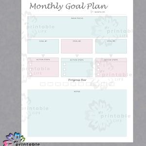 Goal Digger Planner Printable, Big Goal Action Plan, Monthly Goal Plan ...