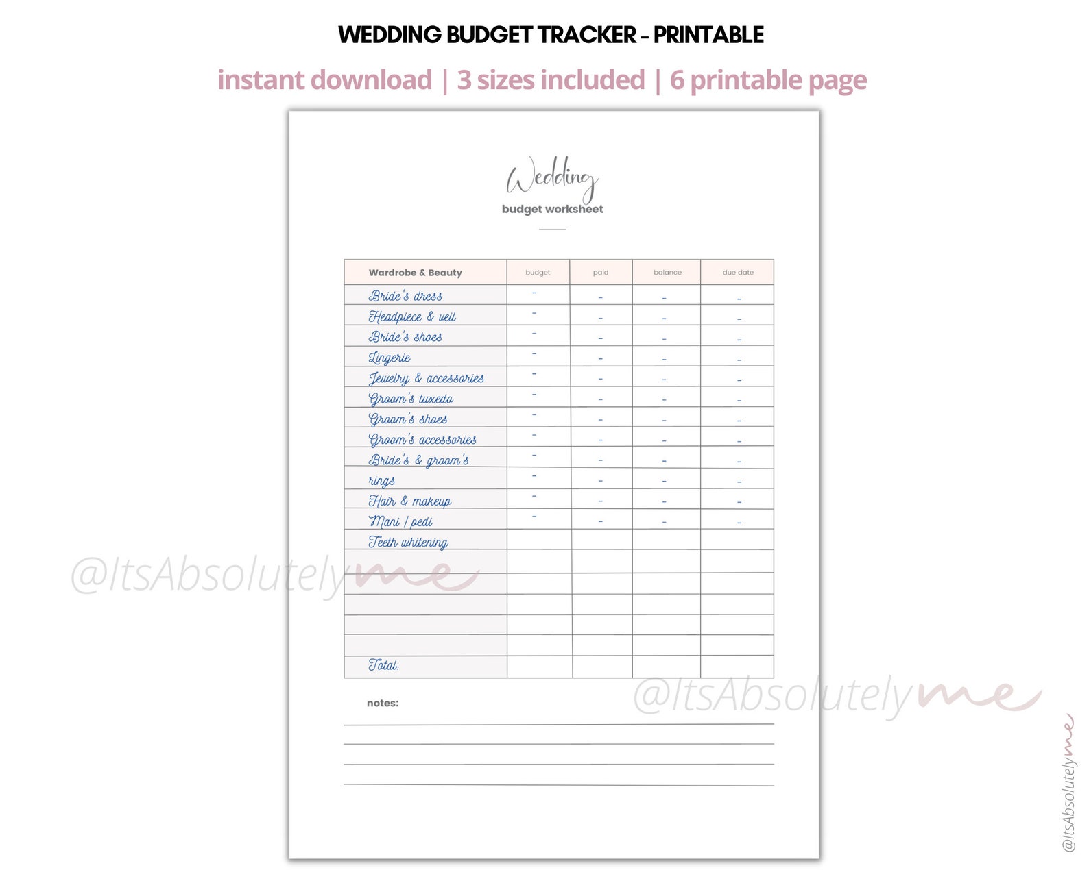 Wedding Budget Tracker Printable, Wedding Planner Printable, Wedding ...