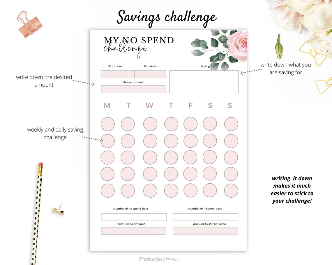 Savings challenge Savings tracker Savings template Savings | Etsy