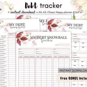 Debt Tracker Debt Snowball Debt Payment Tracker Snowball - Etsy