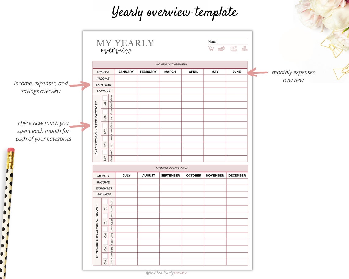 Monthly Bill Tracker Income and Expense Tracker Bill | Etsy