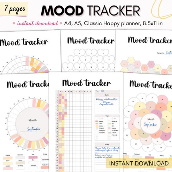 Printable Circle Habit Tracker With Rainbow Colours: Daily, Weekly and Monthly Habits, Vertical ...