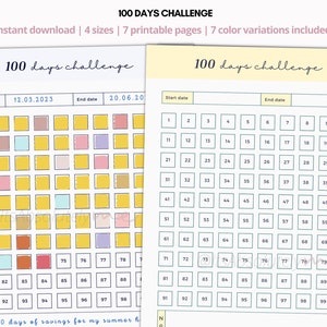 100 Day Challenge, Habit Tracker, Goal Setting, Progress Tracker, Habit ...