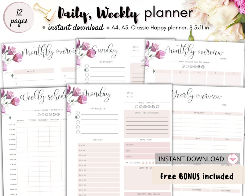 Hourly Planner Daily Routine Printable Weekly Hourly - Etsy