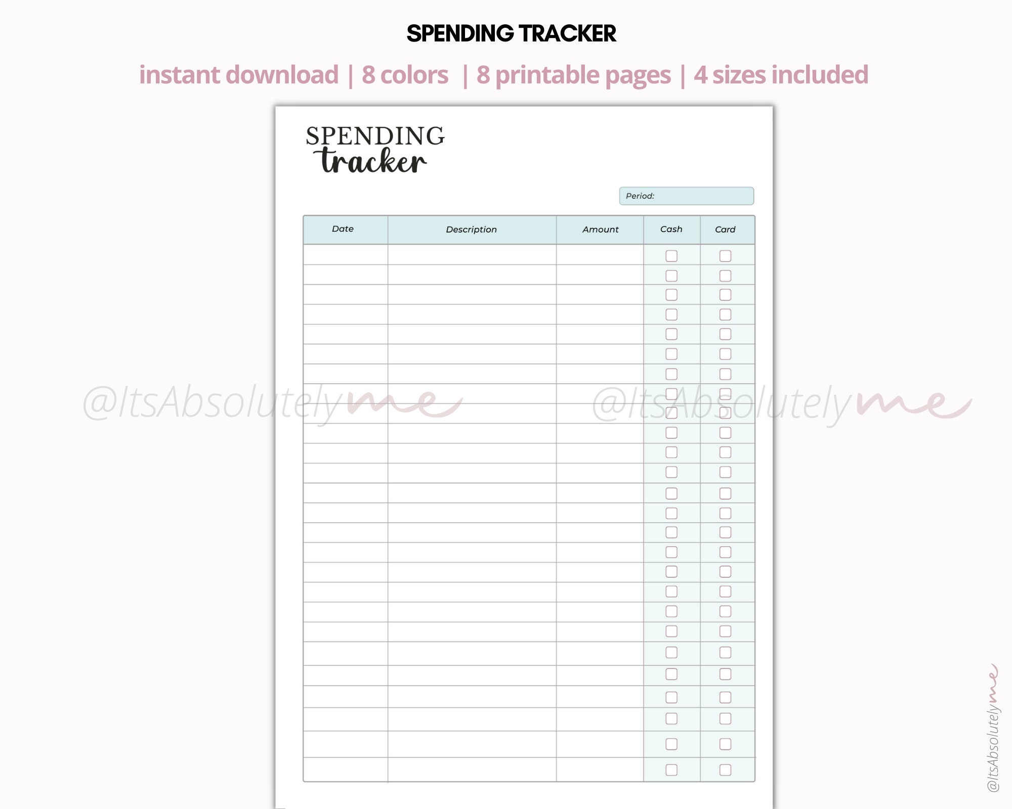 Spending Tracker Spending Log Expense Tracker Spending - Etsy