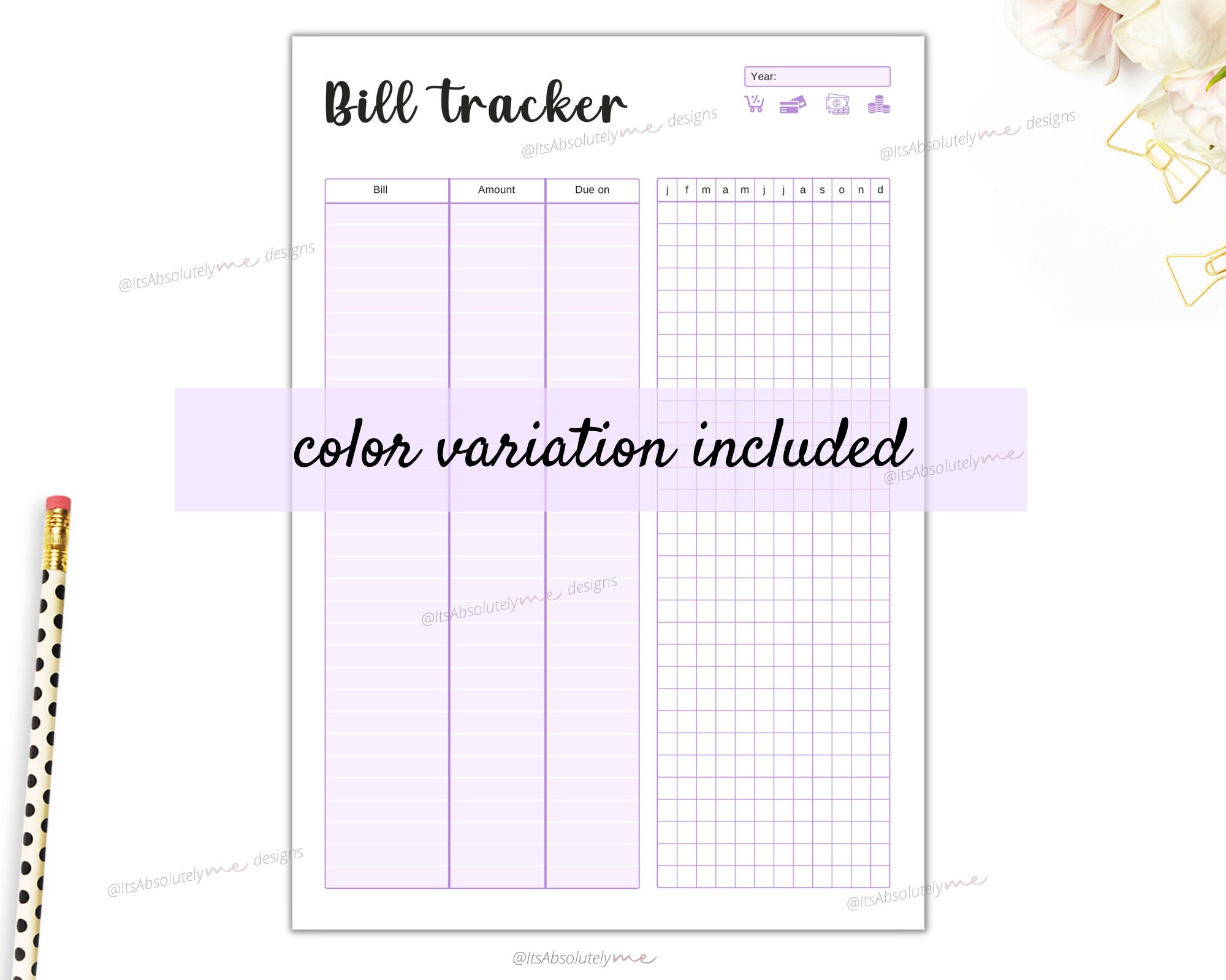 Bill Tracker, Bill Organizer, Spending Tracker, Finance Tracker ...