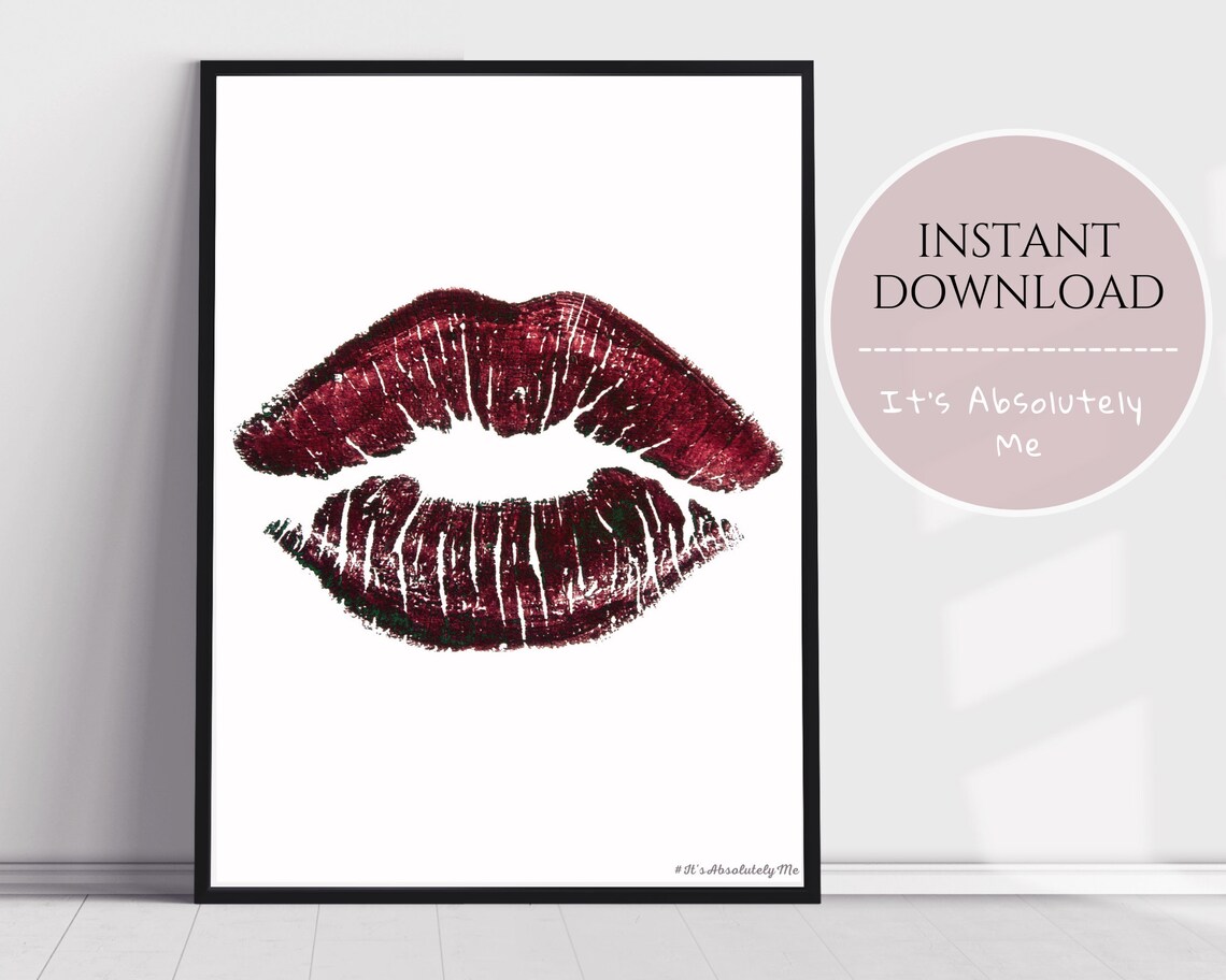Lips Wall Art Lips Print Lips Poster Fashion Art Print Red | Etsy