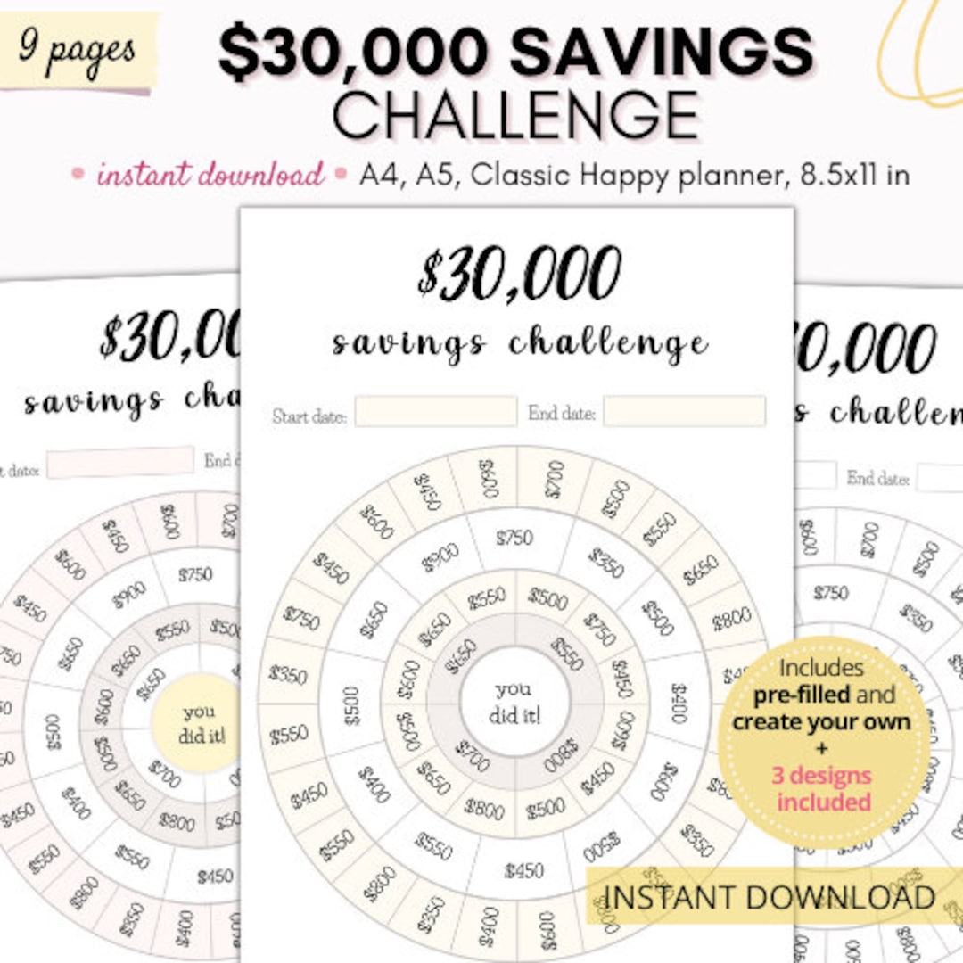 30K Savings Challenge, Savings Tracker, Saving Challenge, House Payoff ...