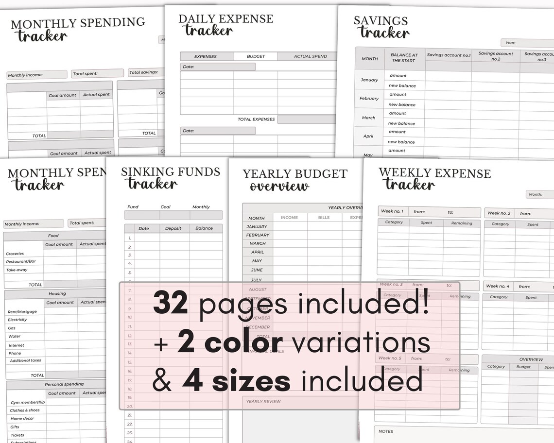 Financial Planner Monthly Budget Finance Planner Paycheck | Etsy