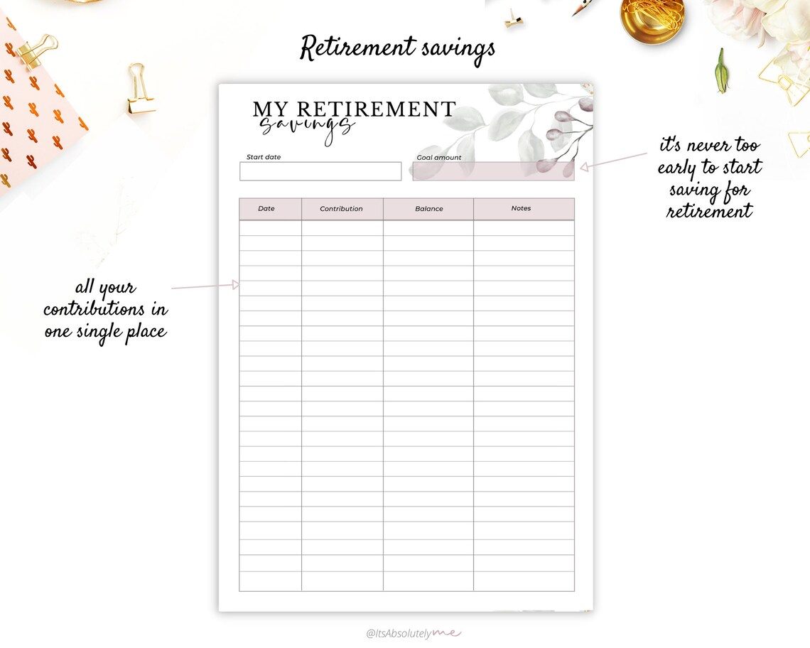 Savings tracker Savings challenge Savings goal with Savings | Etsy