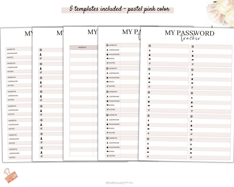 Password Organiser Password Tracker Password Book Password Keeper Password Journal Password