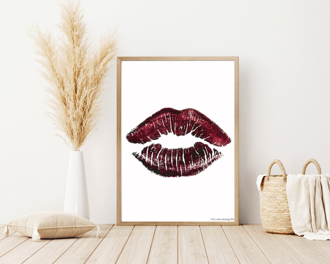 Lips Wall Art Lips Print Lips Poster Fashion Art Print Red | Etsy
