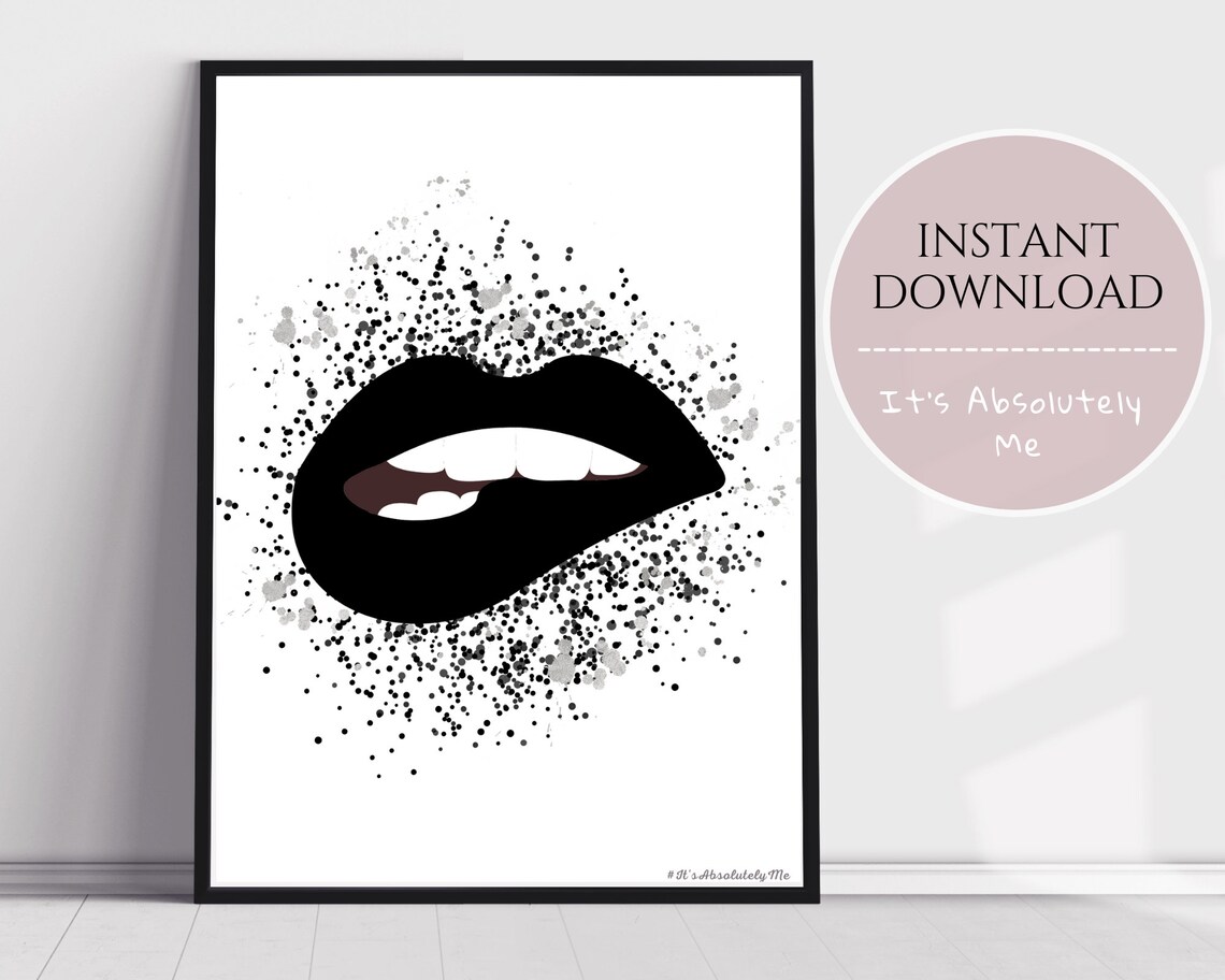 Lips Print Lips Wall Art Kiss Print Lips Painting Lips | Etsy