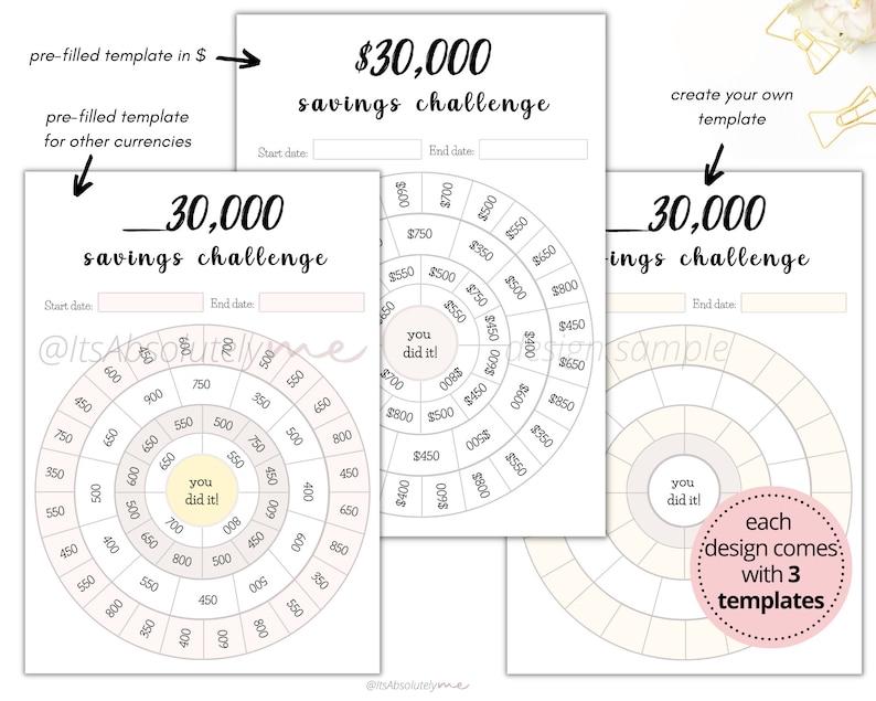 30K Savings Challenge Savings Tracker Saving Challenge - Etsy Australia