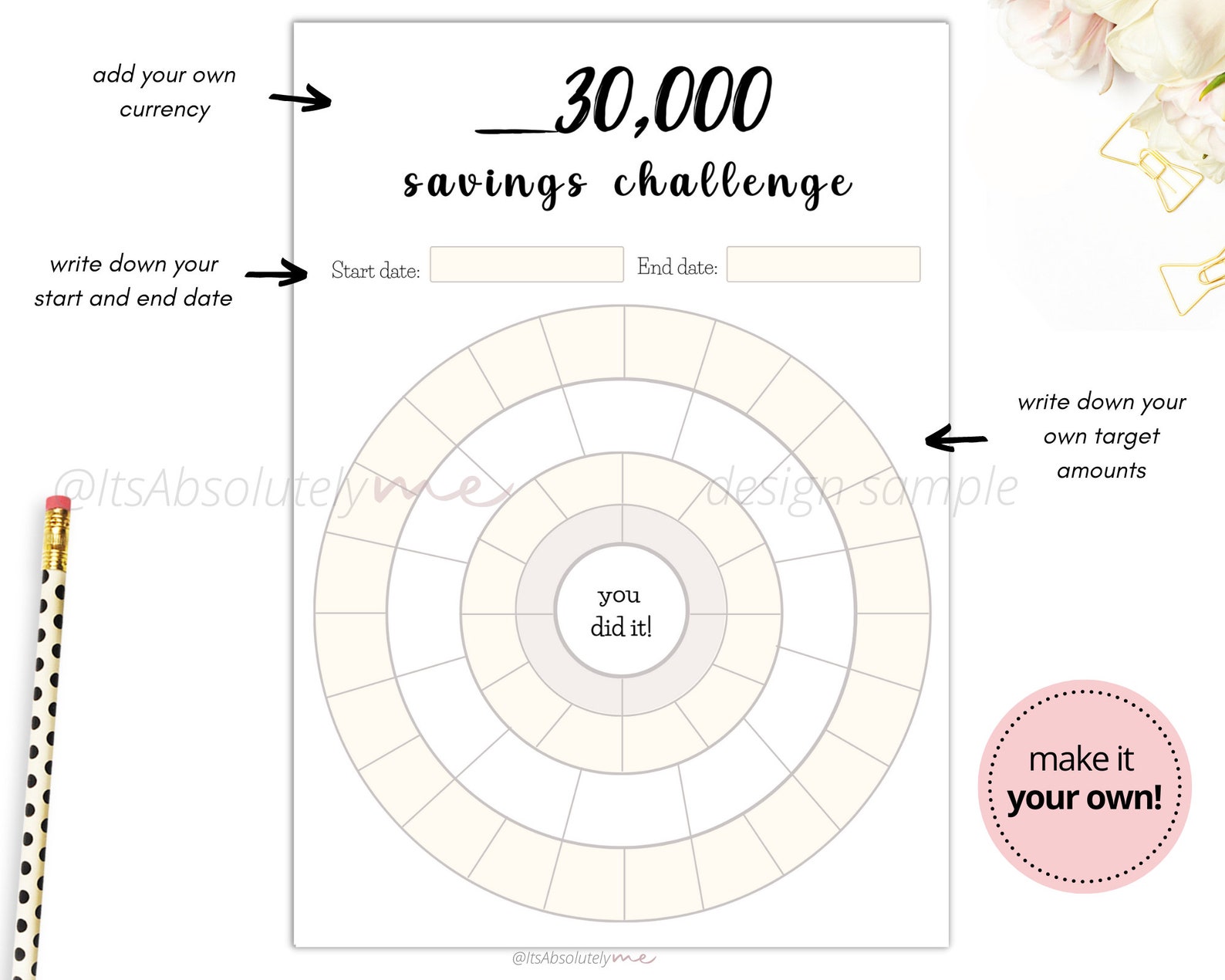 30K Savings Challenge Savings Tracker Saving Challenge - Etsy