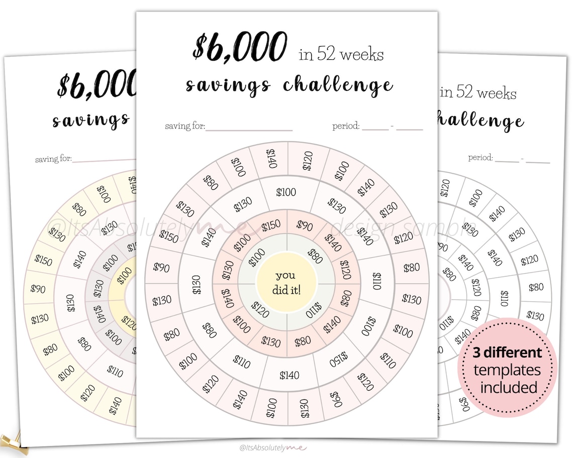 6K Savings Challenge Savings Tracker 6000 Monthly Savings | Etsy