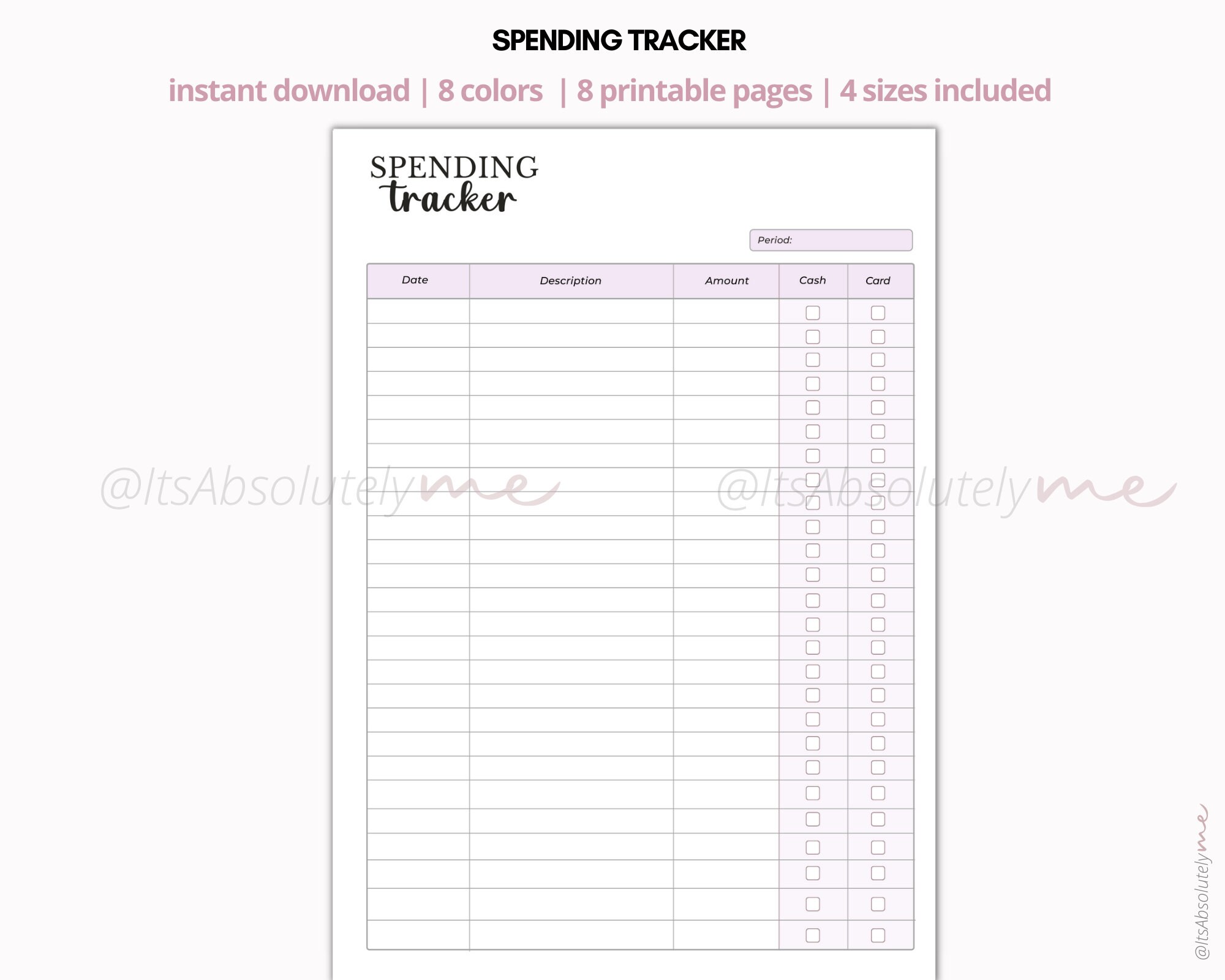 Spending Tracker Spending Log Expense Tracker Spending - Etsy