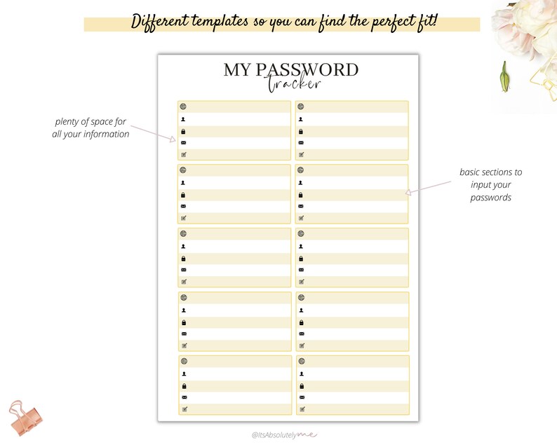 Password Organiser Password Tracker Password Book Password - Etsy