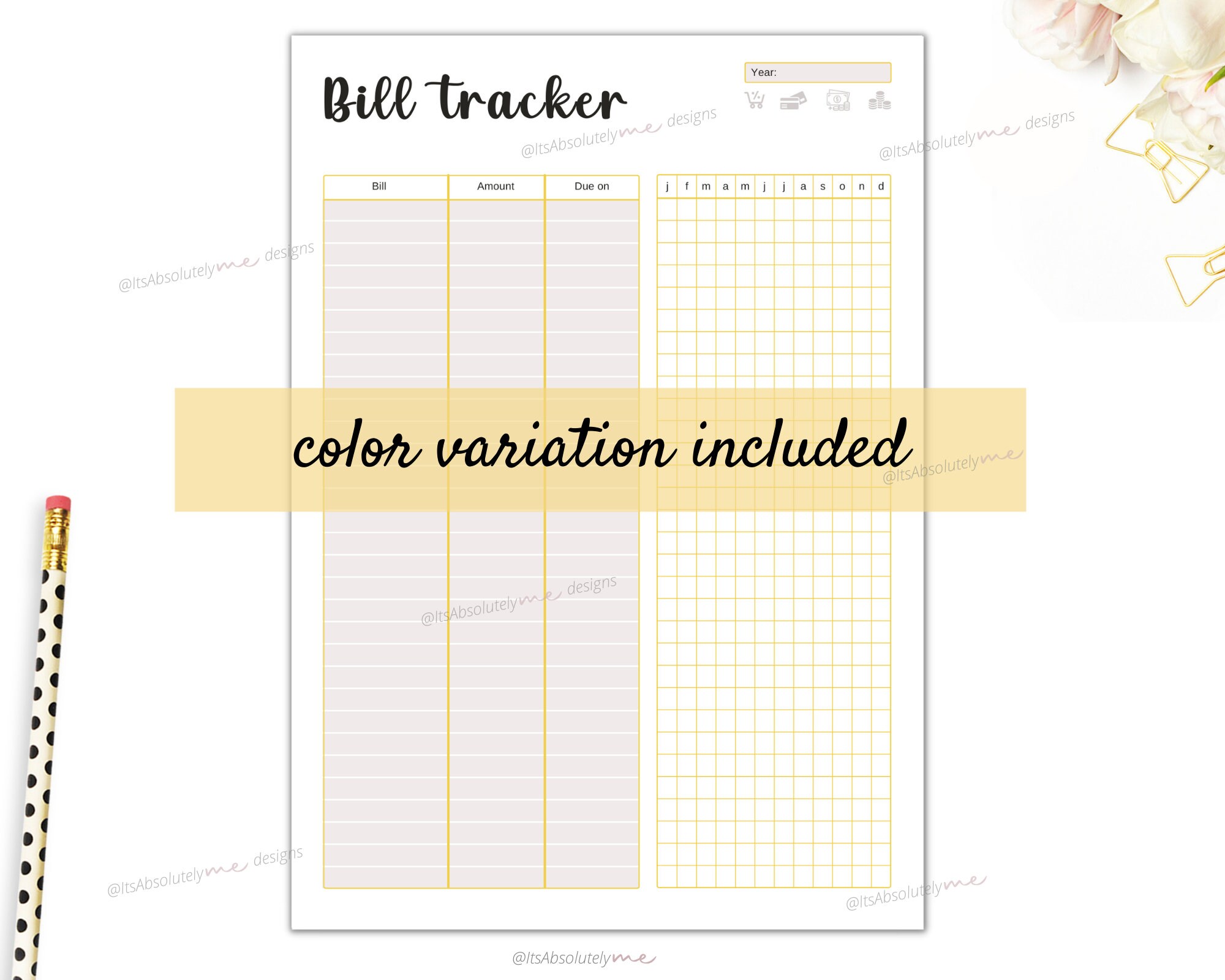 Bill Tracker, Bill Organizer, Spending Tracker, Finance Tracker ...