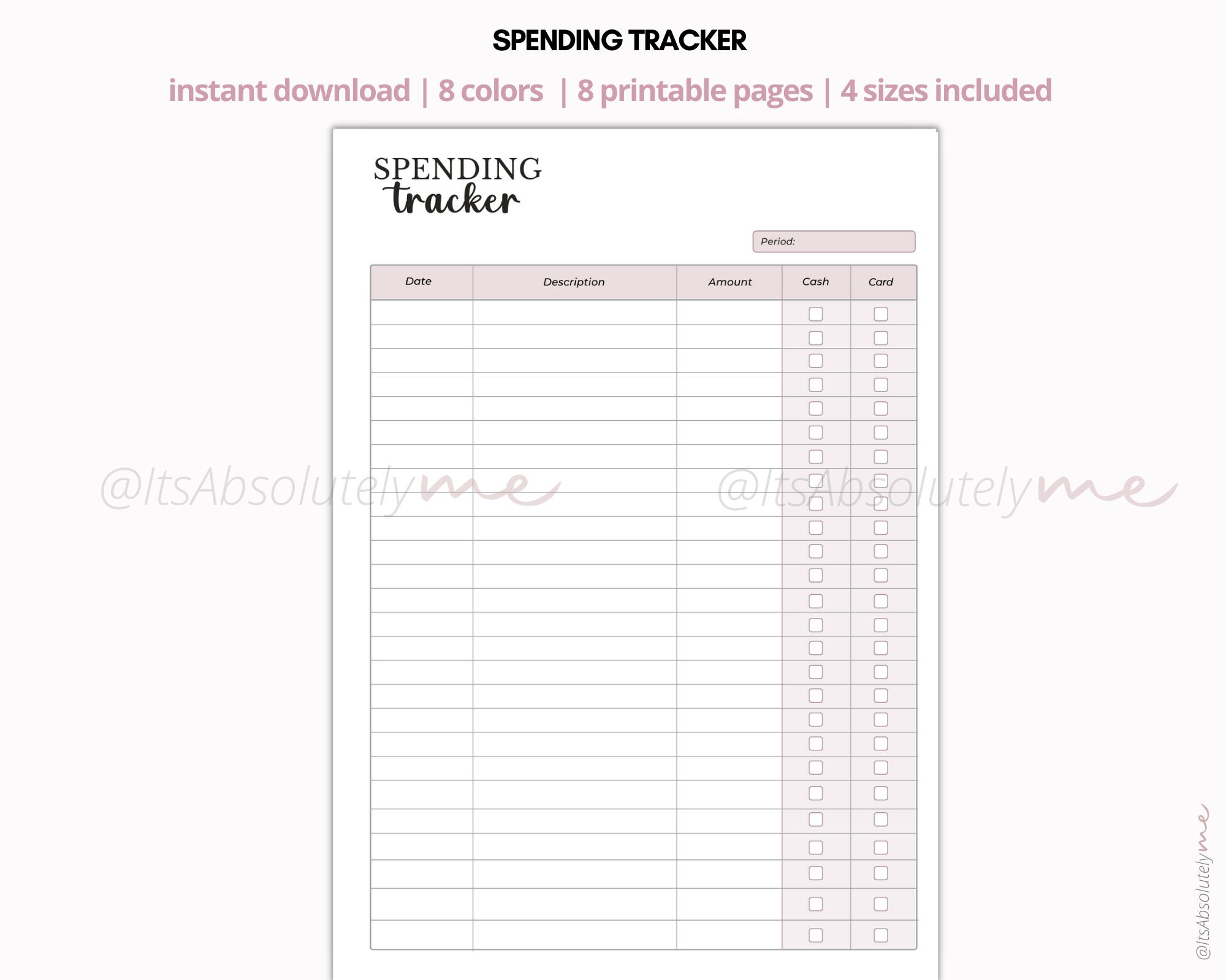 Spending Tracker Spending Log Expense Tracker Spending - Etsy