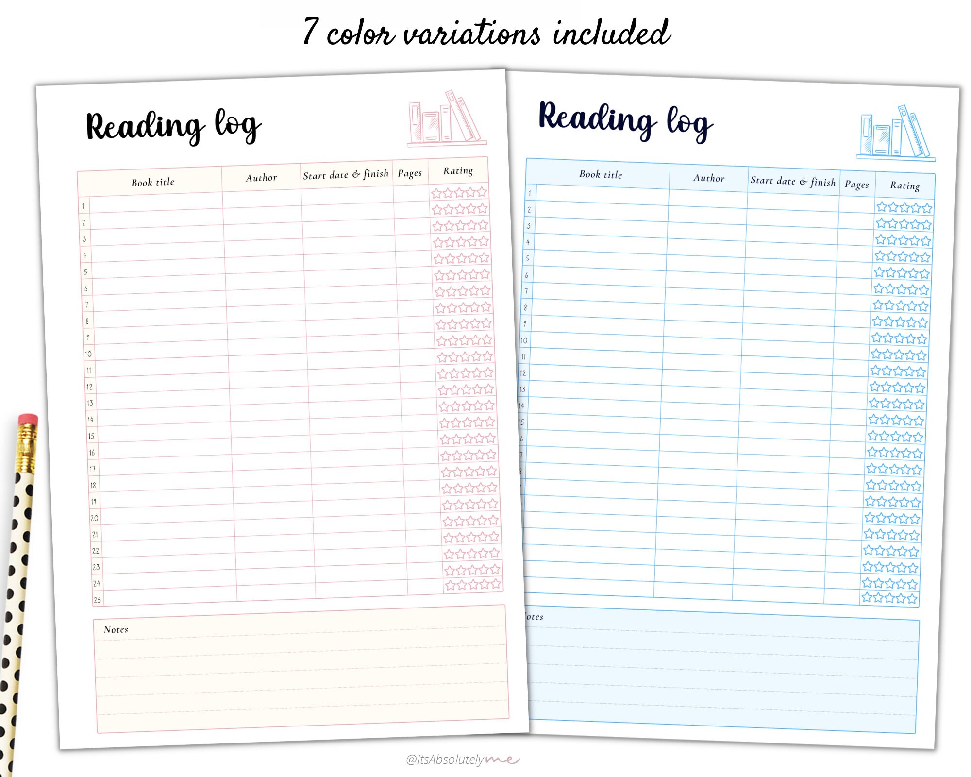 Reading Log Reading Tracker Book Tracker Monthly Reading - Etsy
