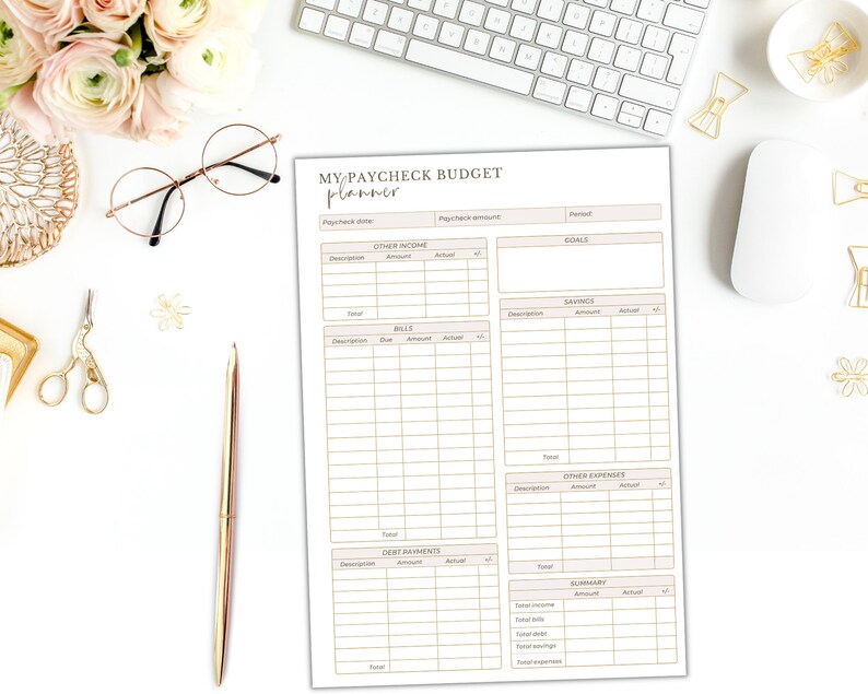 Paycheck Budget Printable, Paycheck Tracker, Budget by Paycheck ...