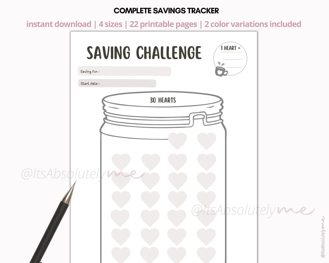 Savings Challenge, Savings Tracker, Saving Tracker Bundle, Saving ...
