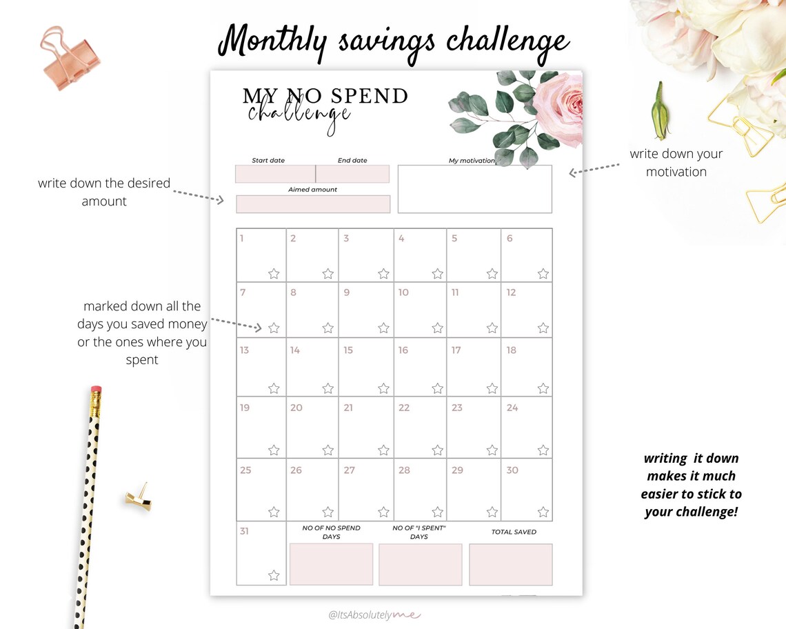 Savings challenge Savings tracker Savings template Savings | Etsy