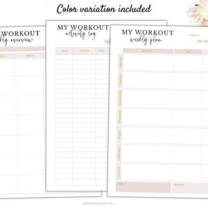 Workout Tracker, Workout Plan, Workout Calendar, Fitness Journal ...