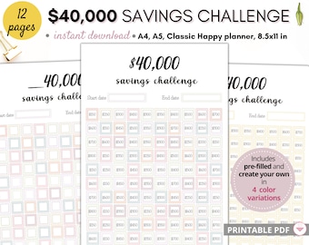 Savings Challenge Save 40000 at Your Own Pace 40K Savings - Etsy