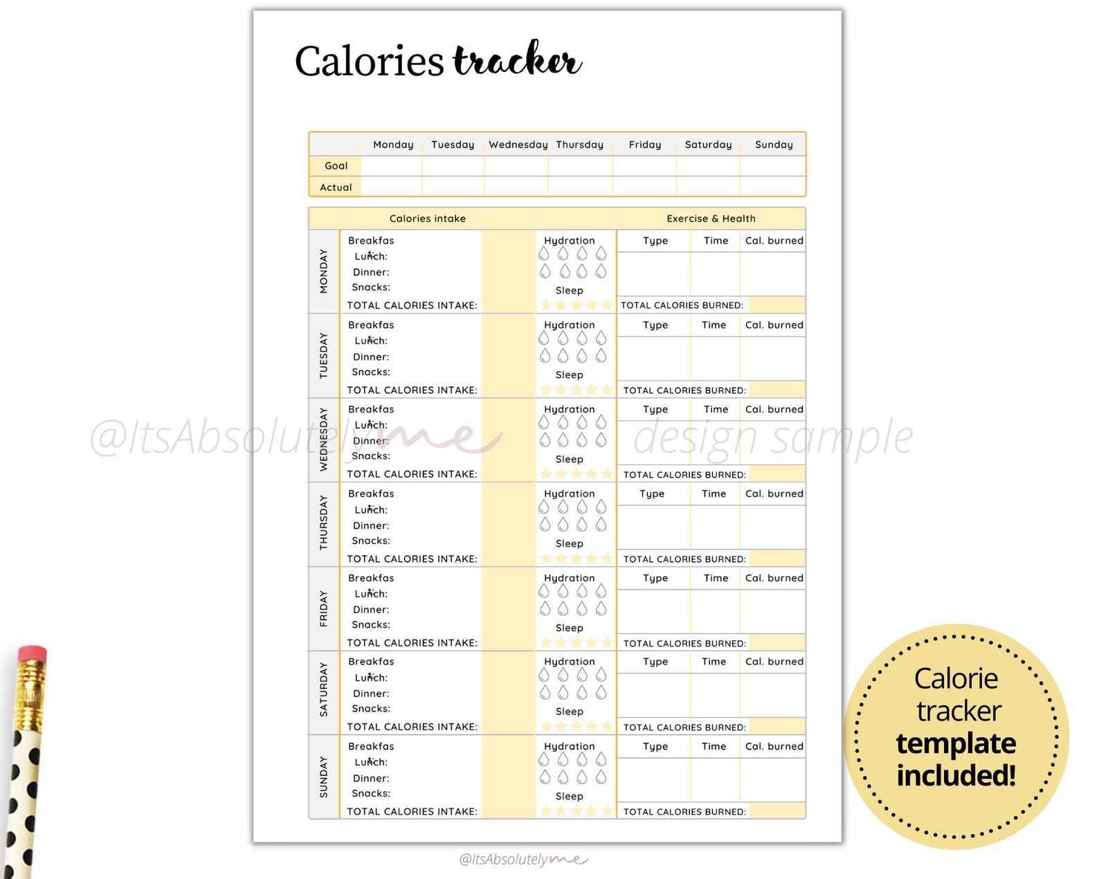 Meal Planner, Food Journal, Meal Prep Planner, Meal Plan Template ...