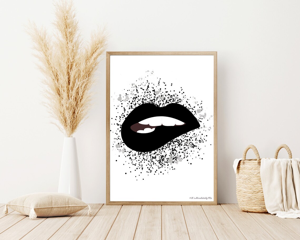 Lips Print Lips Wall Art Kiss Print Lips Painting Lips | Etsy