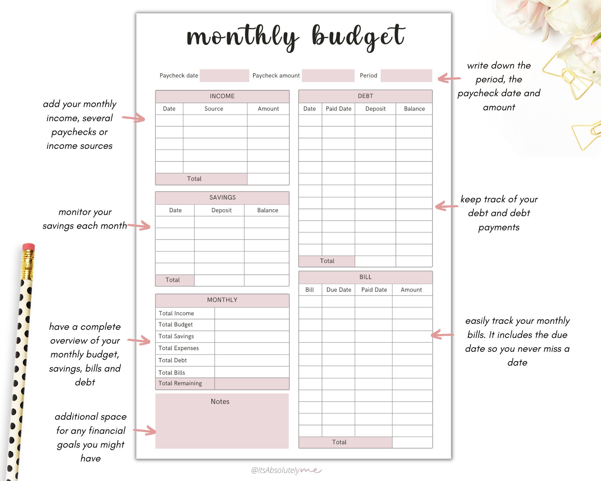 Budget by Paycheck, Paycheck Budget Printable, Budget Template ...