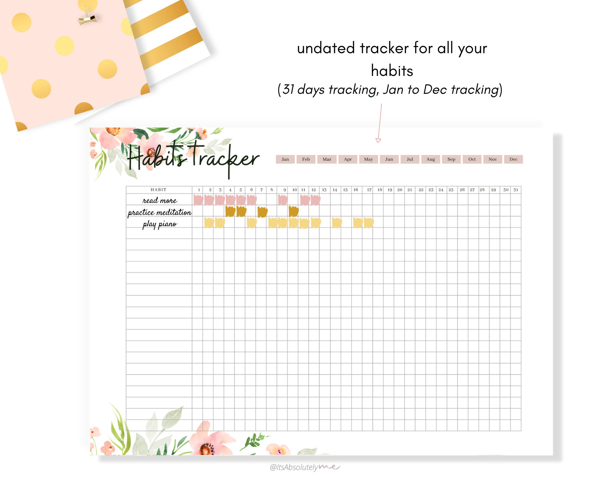 Weekly habit tacker Habit tracker Habit tracker printable | Etsy