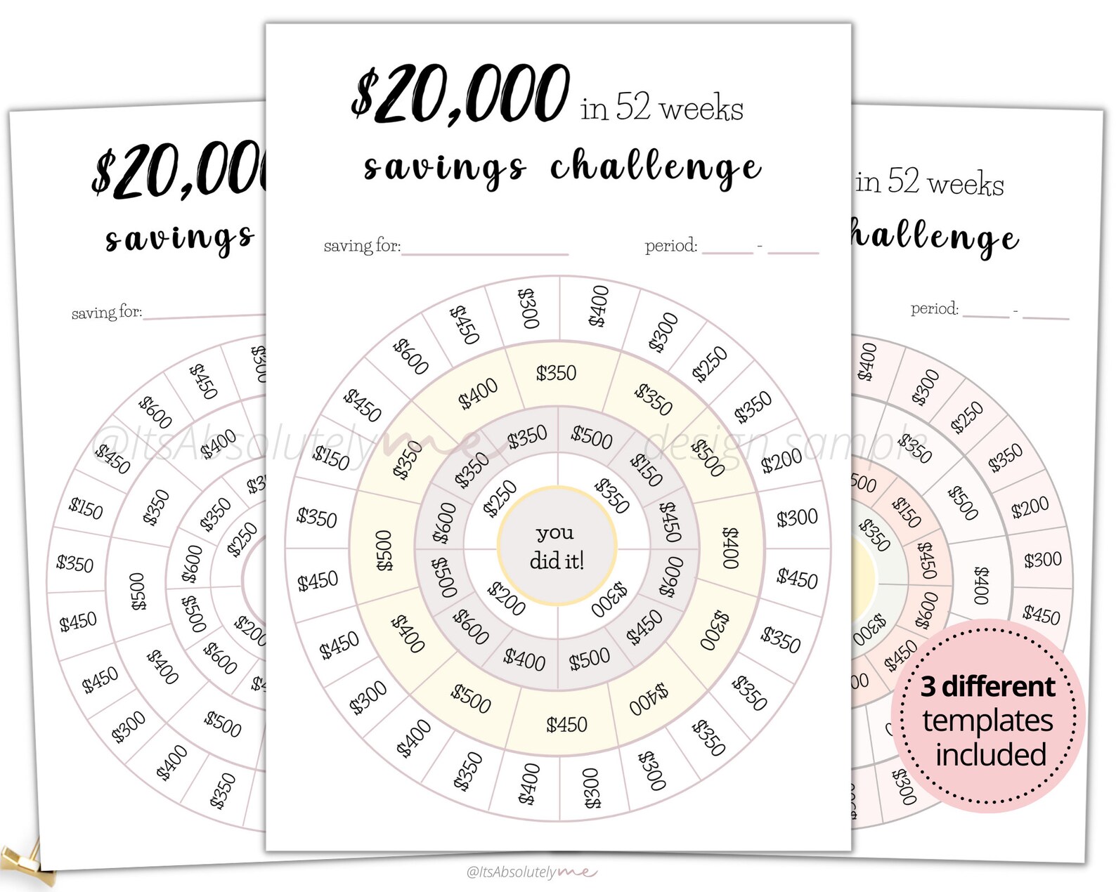 20K Savings Challenge, Savings Tracker, 20,000 Monthly Savings ...