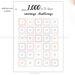 1,000 Savings Challenge, Savings Tracker, 1,000 Monthly Savings ...